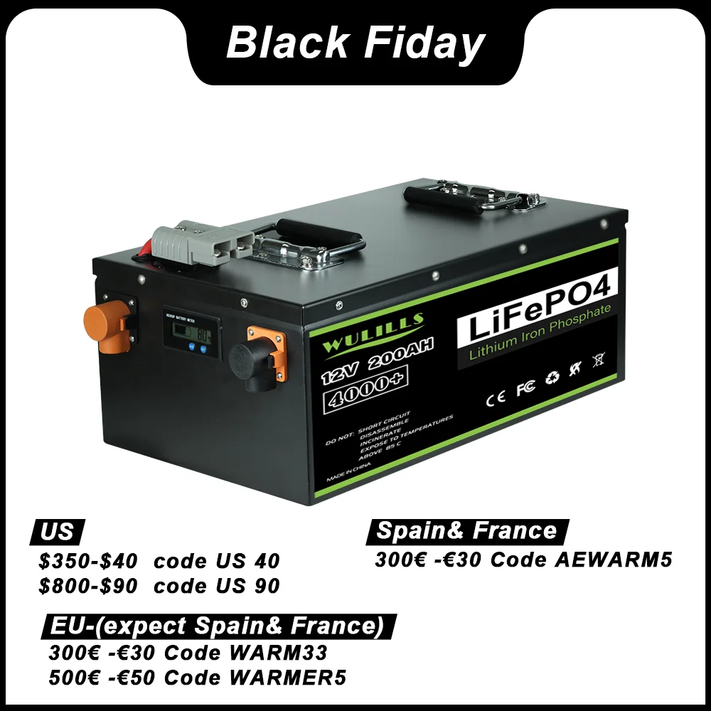 New 12v 200ah Lifepo4 Battery Built In -bms Deep Cycle Lithium Battery ...