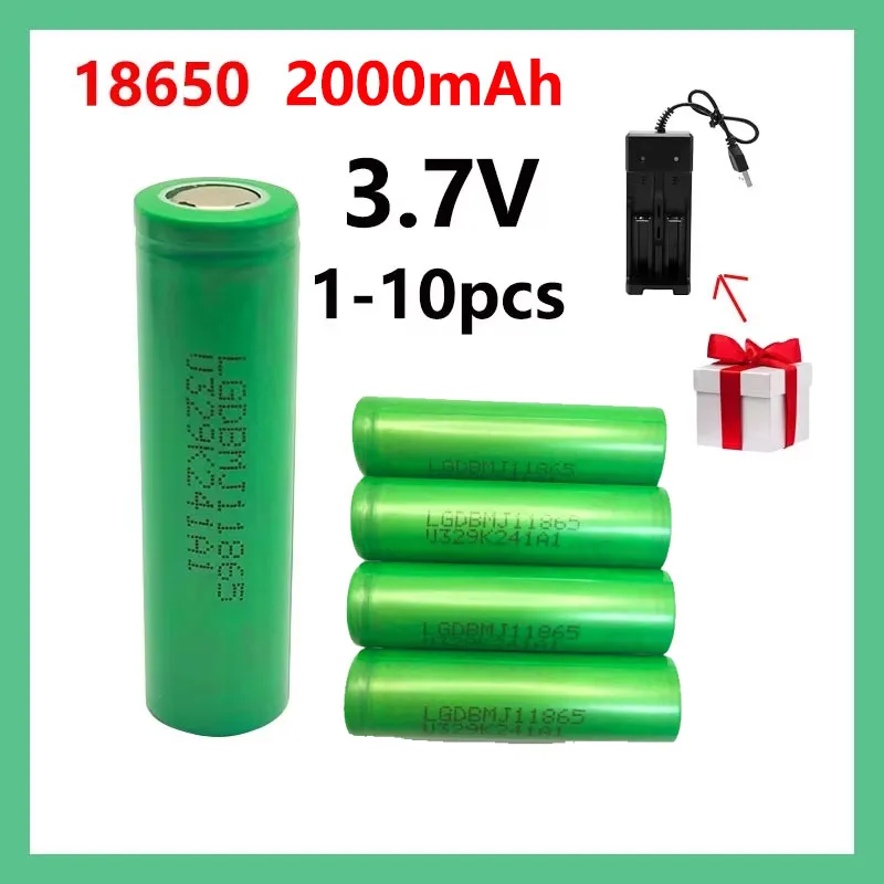 Original 18650 lithium battery 2000mAh 3.7V rechargeable battery ...