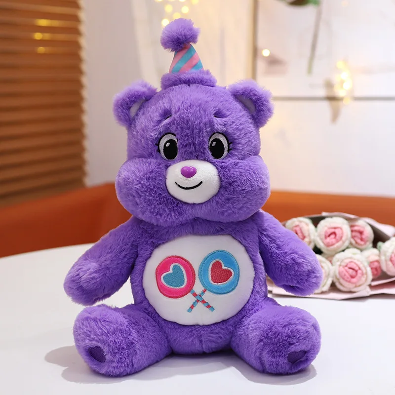 MINISO Carebears Plush Toy Rainbow Bear Blue Angry Blinking Eye Soft ...
