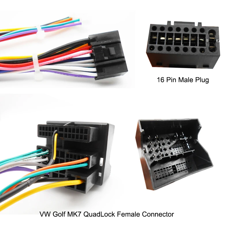 Generic Volkswagen Quadlock Wiring Harness Adapter CAN Bus Box 16 Pin ...