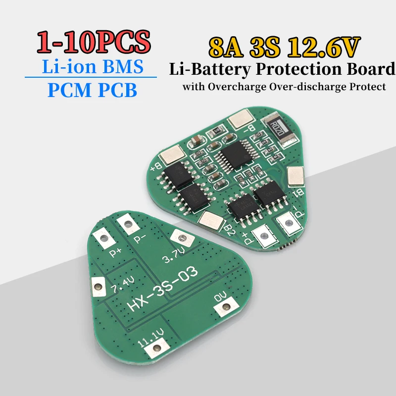 1-10PCS 3S 12V 18650 Li-Battery Protection Board 11.1V 12.6V overcharge ...
