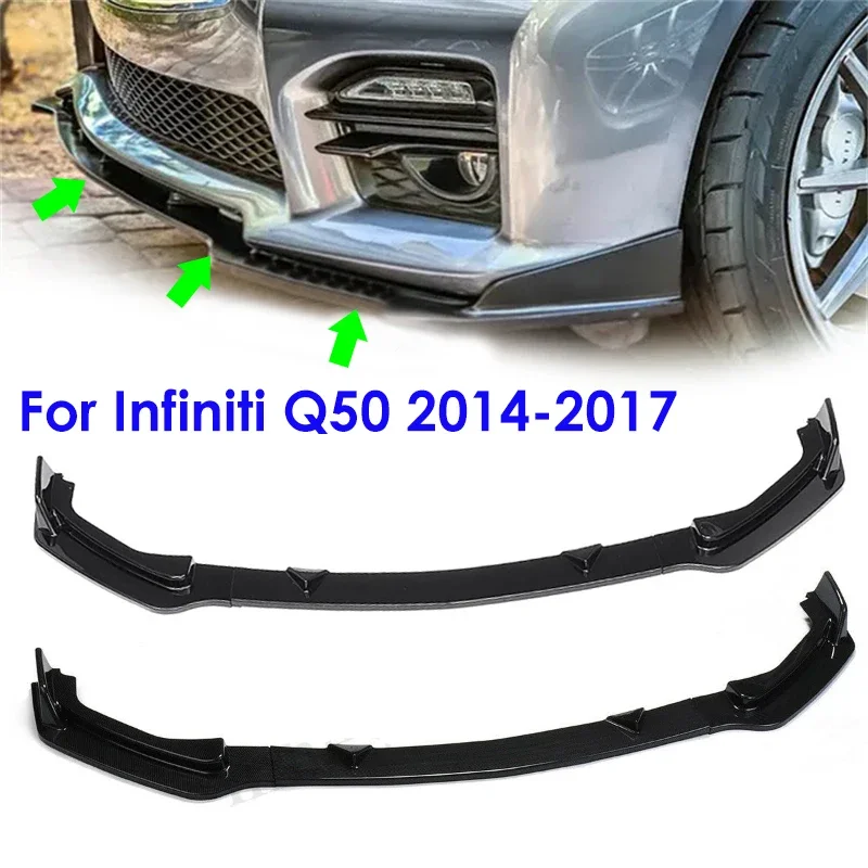 3pcs-set-Car-Front-Bumper-Lip-Body-Kit-Spoiler-for-Infiniti-Q50-2014 ...