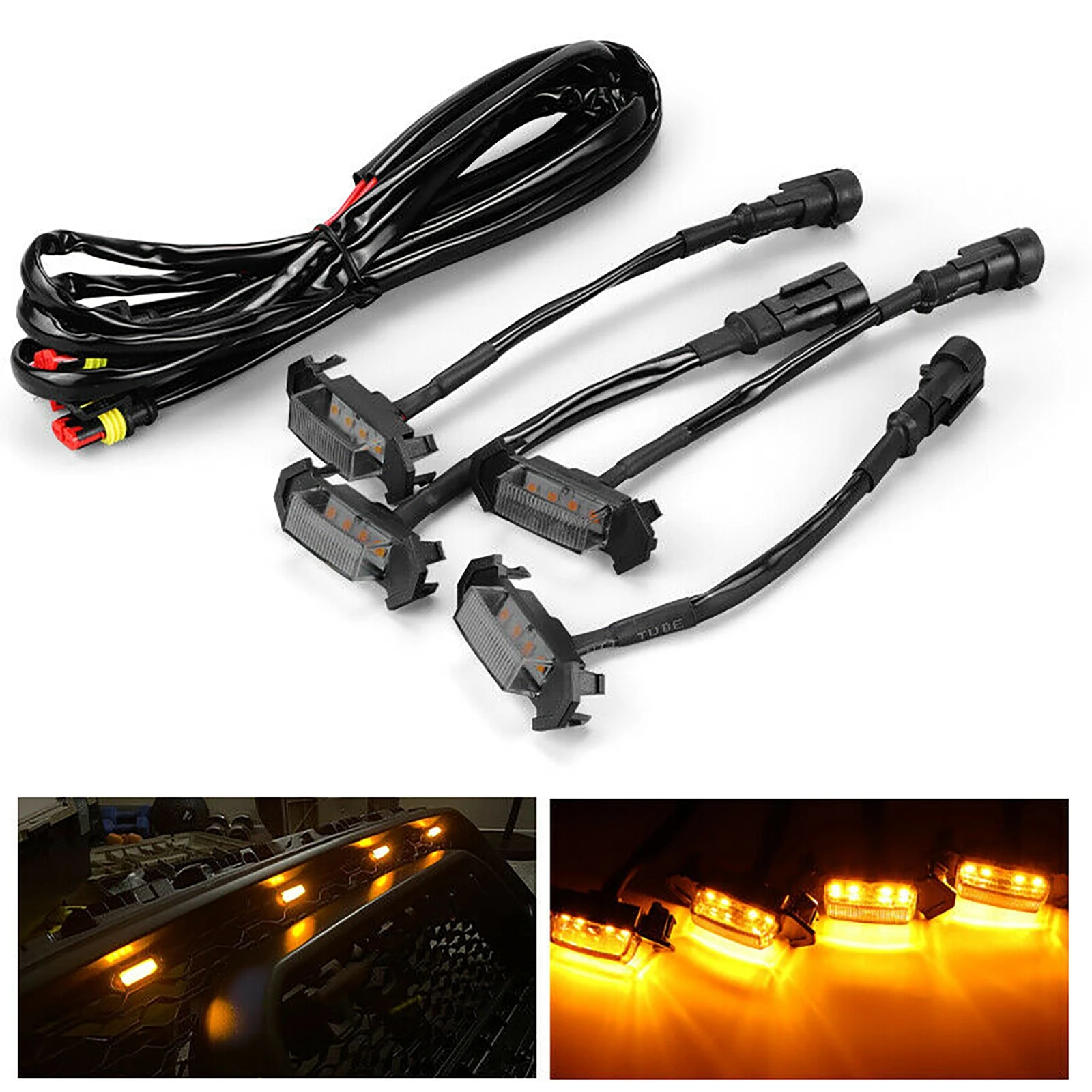 4pcs-Raptor-Style-Car-Grille-Light-Front-Grille-Lighting-Amber-White ...