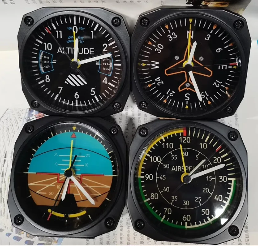 Aircraft-Simulation-Instrument-Airspeed-Meter-Altimeter-Clock-Attitude ...