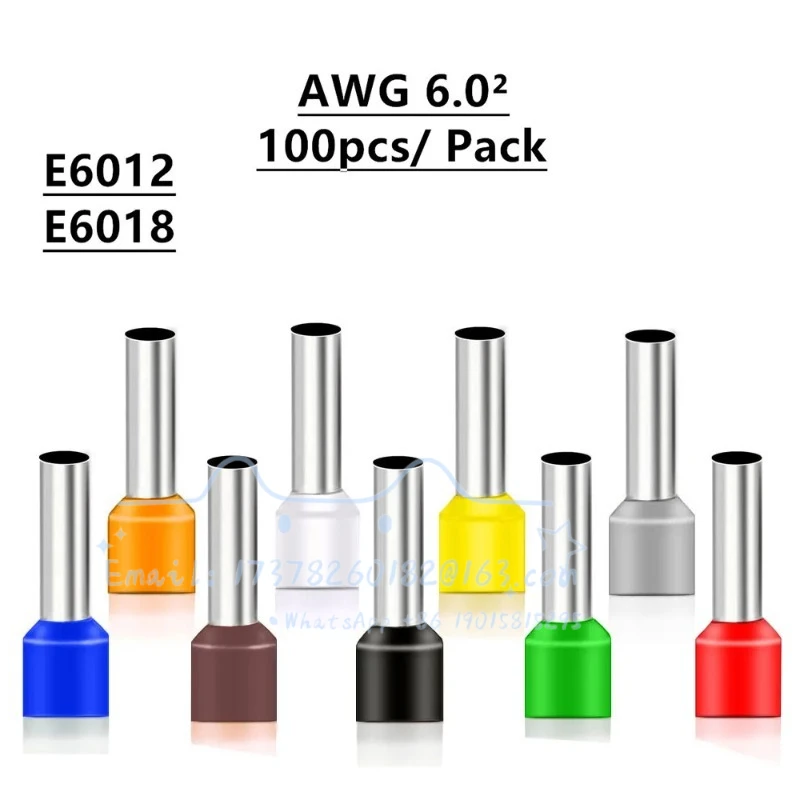 1000pcs E6008 6012 E6018 6010 E10-12 e16-18 Insulated Ferrules Terminal ...