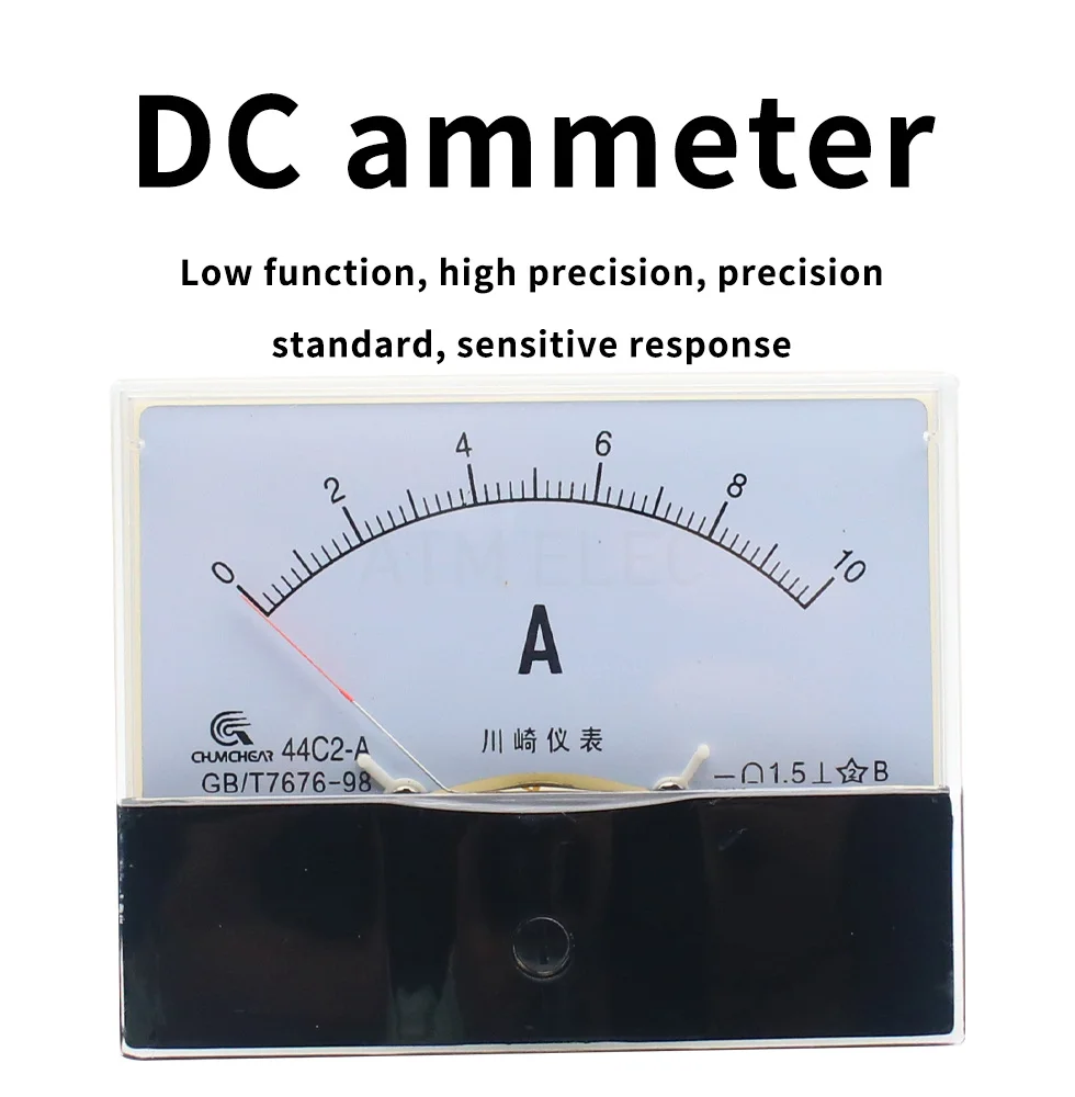 44C2 DC ammeter analog panel pointer ammeter DC 1A 3A 5A 10A 15A 20A ...