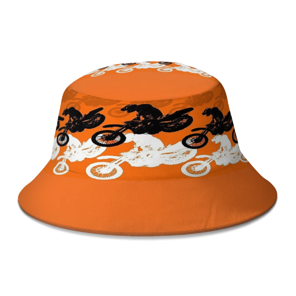 Orange-Dirt-Bike-Motocross-MX-Racing-Bucket-Hat-For-Women-Men-Students ...