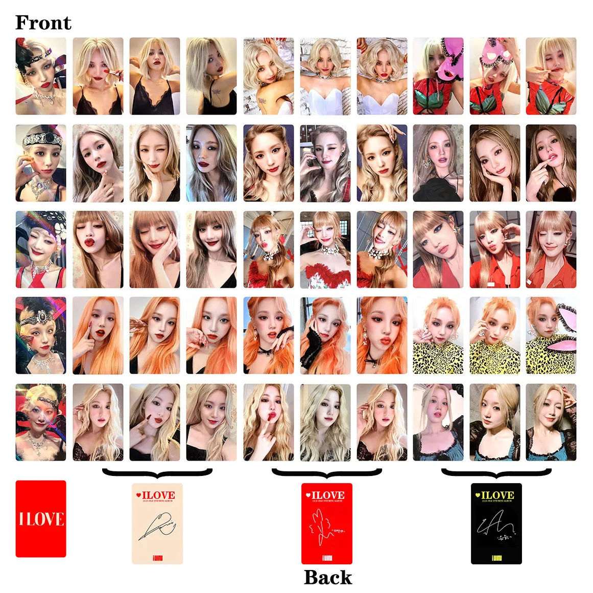 5pcs-KPOP-G-I-DLE-NXDE-Photocards-5th-Mini-Album-I-LOVE-Double-Sided ...