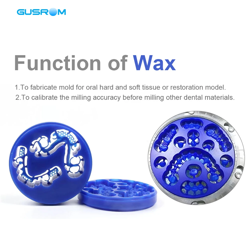 GUSROM Dental Wax Disc 98mm Blue White for CAD/CAM Milling Open System ...