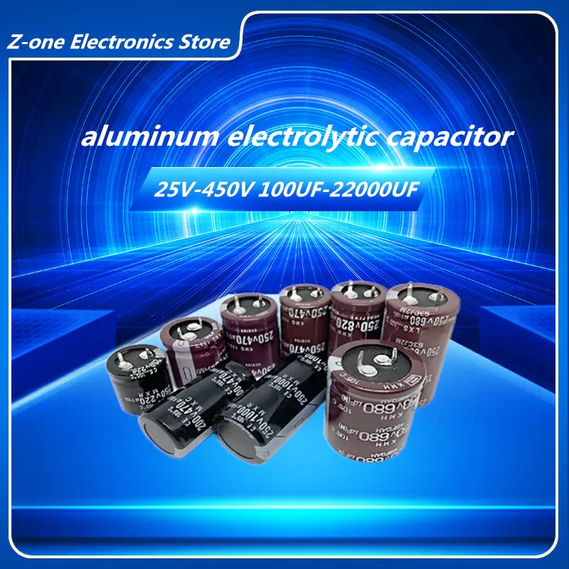 10PCS-Aluminum-Electrolytic-Capacitors-25V-35V-63V-100V-200V-250V-400V ...