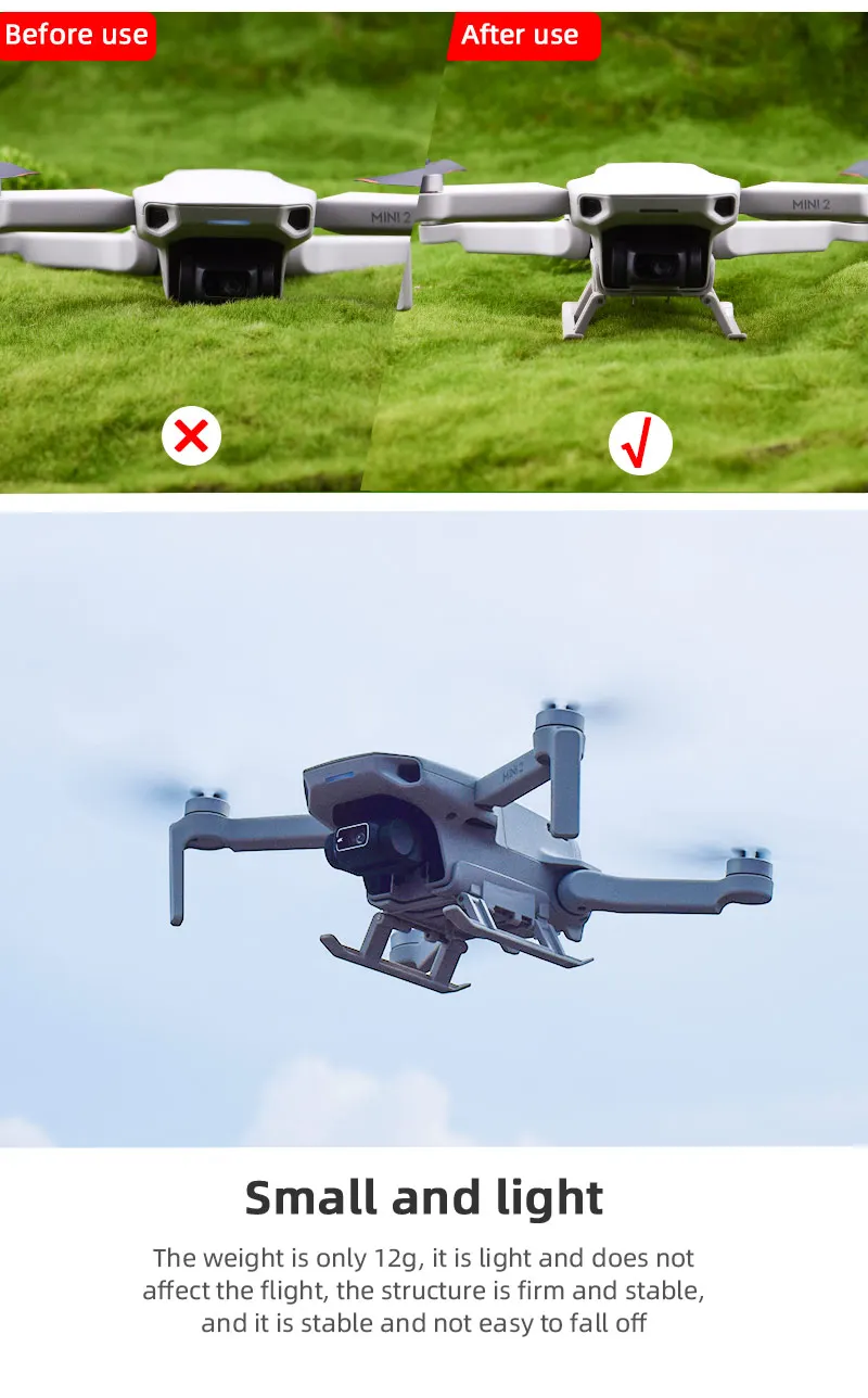 Drone Foldable Landing Gear for DJI Mavic Mini 1 2 SE Quick Release He ...