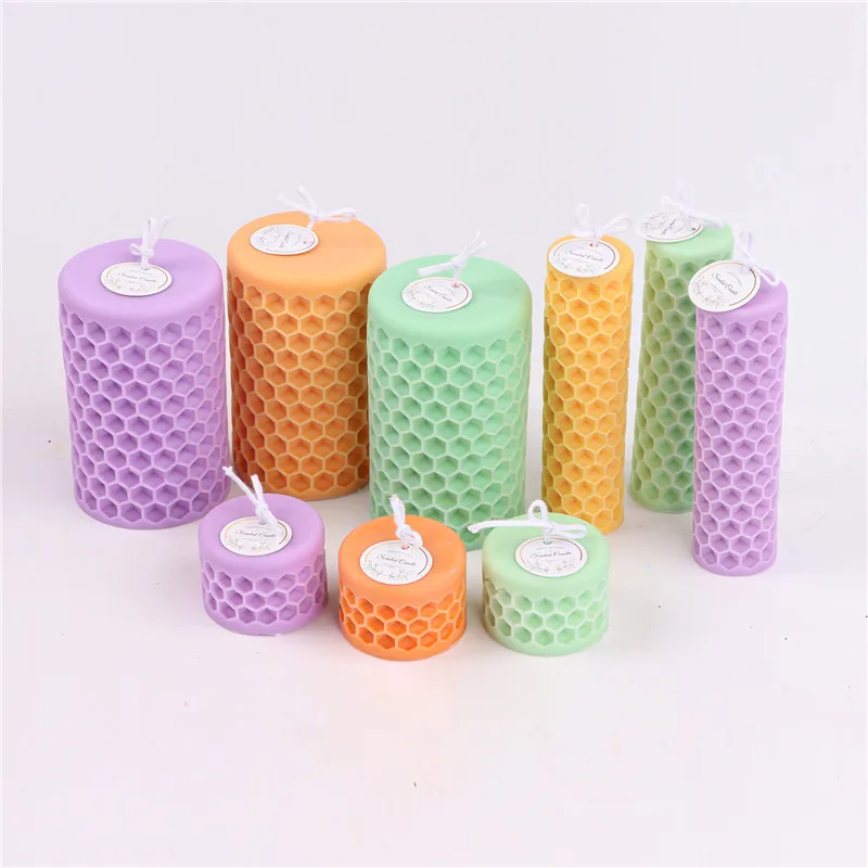 3Styles-Silicone-Cylinder-Honeycomb-Candle-Mold-DIY-Concave-Convex ...