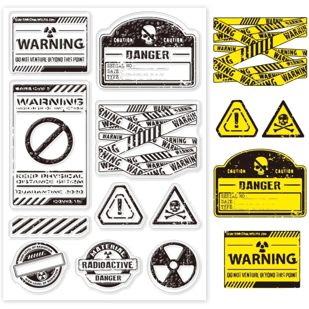 Danger-Warning-Clear-Stamps-for-DIY-Scrapbooking-Prohibition-Symbol ...
