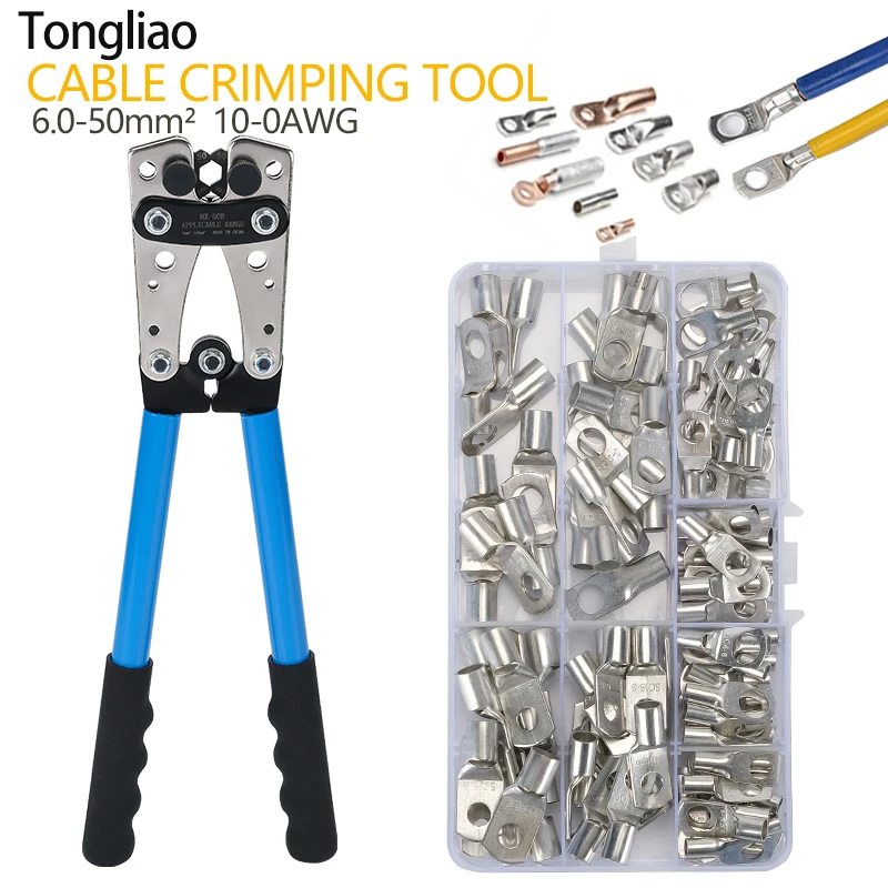 Crimpen Zange 6 50mm ² AWG 10 0 Rohr Terminal Crimper Hex Kabel Batterie Terminals Lug Crimpen ...