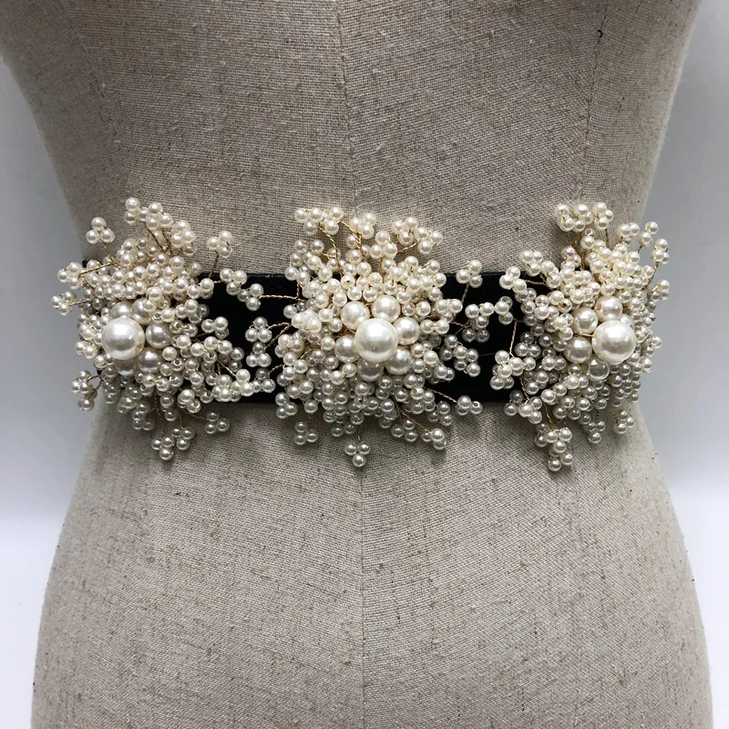Luxury-Women-Pearl-Belt-For-Dress-Elegant-Floral-Buckle-Pearl ...