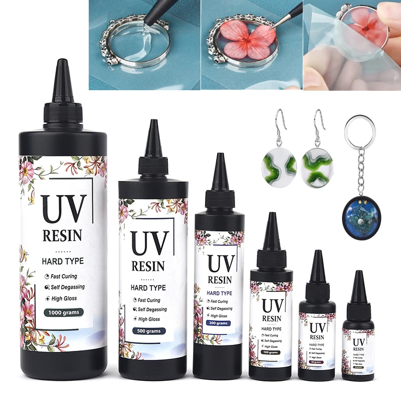 1000g/500g/100g/50g Fast Curing UV Glue Hardener UV Flashlight Clear ...