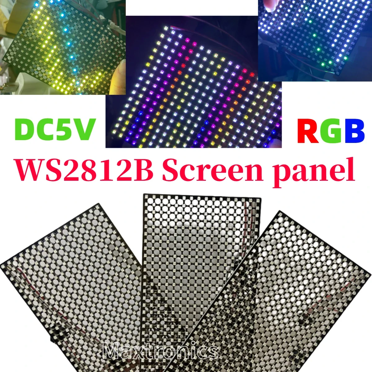 1-5PCS DC5V WS2812 LED Transparent Panel 16*32 Full Color Programmable ...