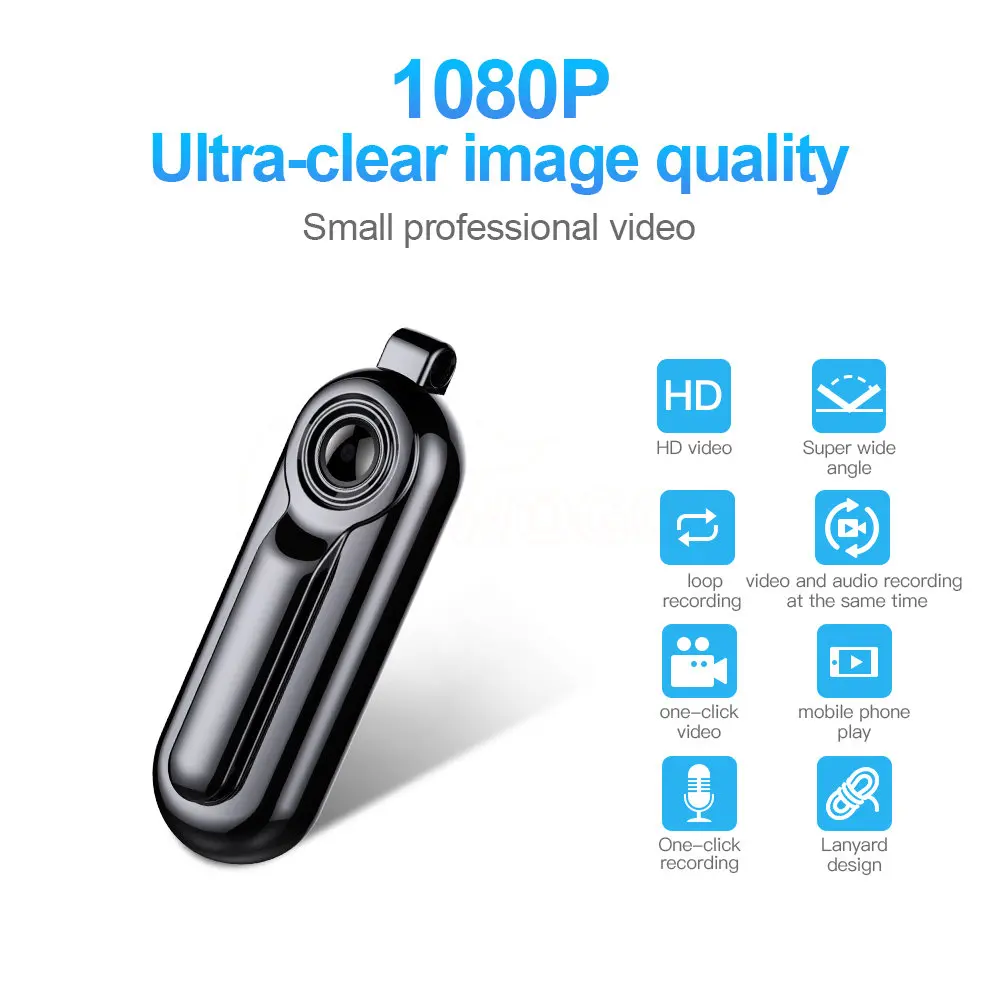 Mini caméra intégrée Carte 64 Go-Mini caméra portable 1080P, petite ...