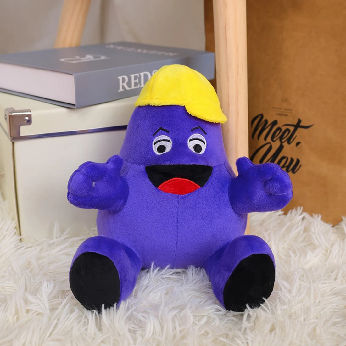 Grimace-Shake-Yellow-Hat-Plush-Doll-22cm-Soft-Stuffed-Animals-Plushie ...