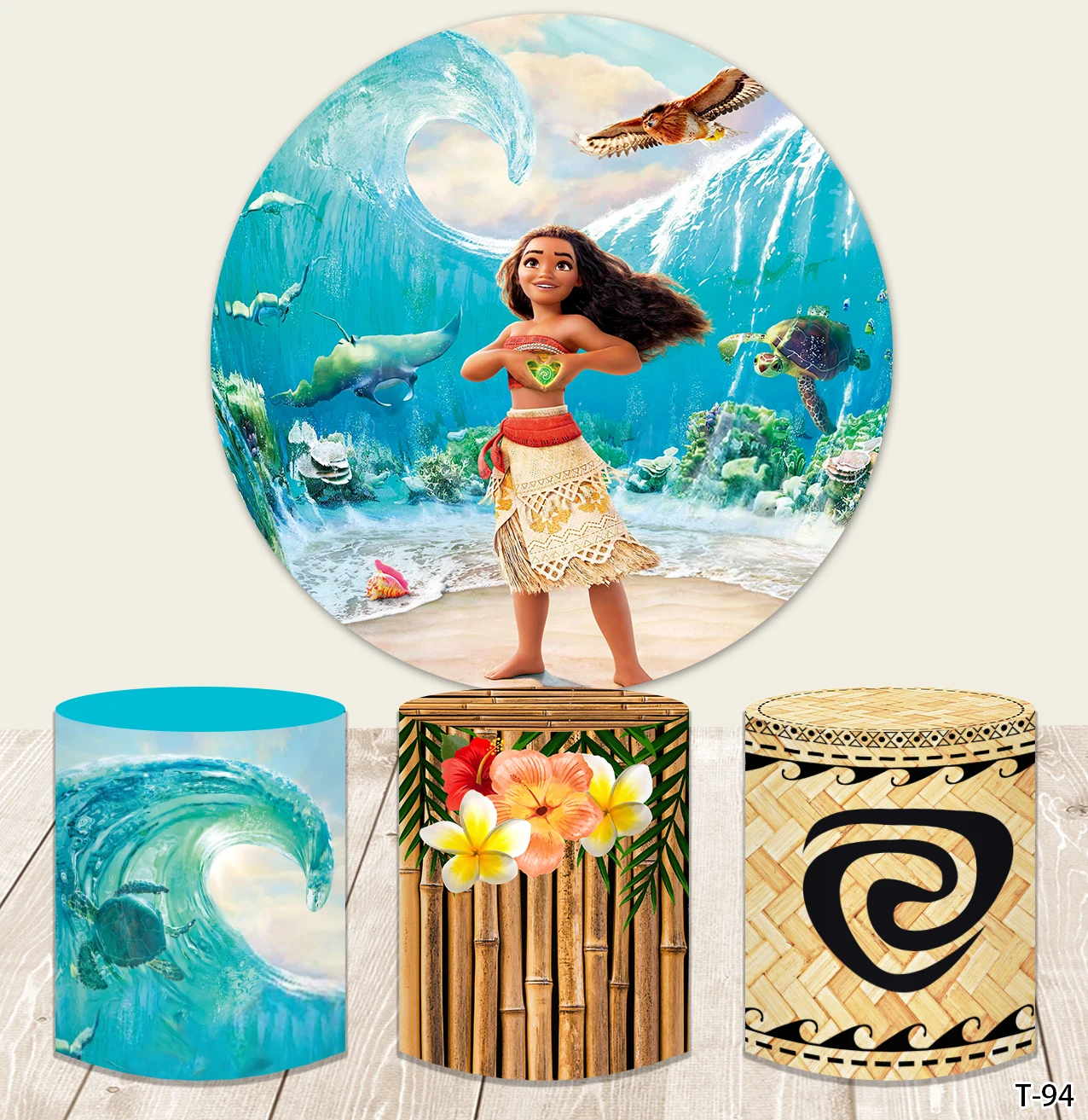 Round Shape Disney Moana Party Backdrops Birthday Decorations Custom ...