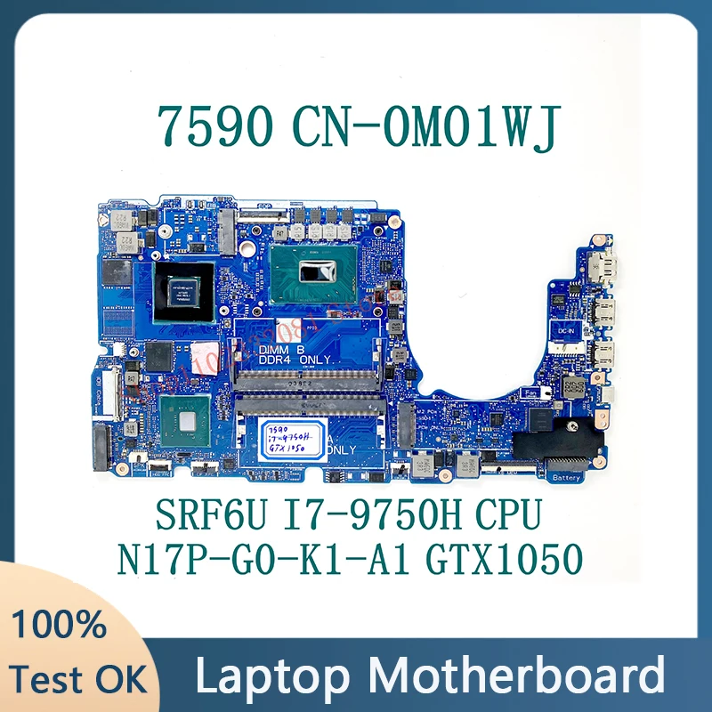 CN-0M01WJ-0M01WJ-M01WJ-Mainboard-For-Dell-7590-With-SRF6U-I7-9750H-CPU ...