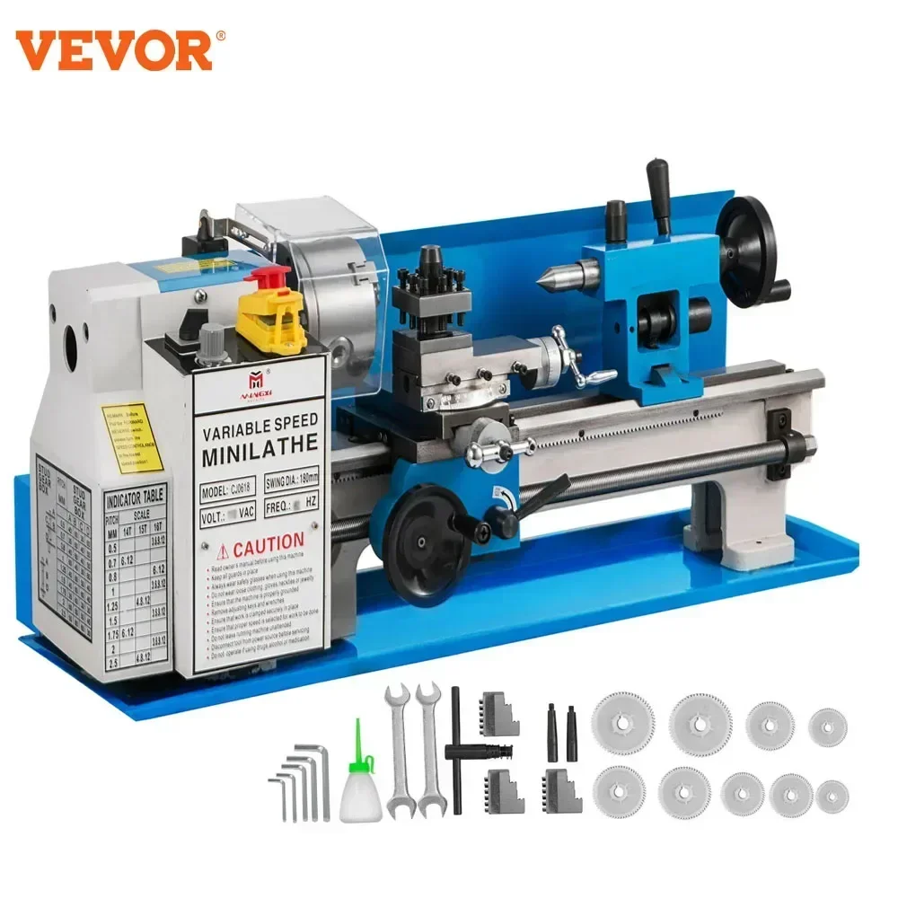 VEVOR-Mini-Metal-Lathe-Machine-7-x14-550W-DIY-Small-Stainless-Steel ...