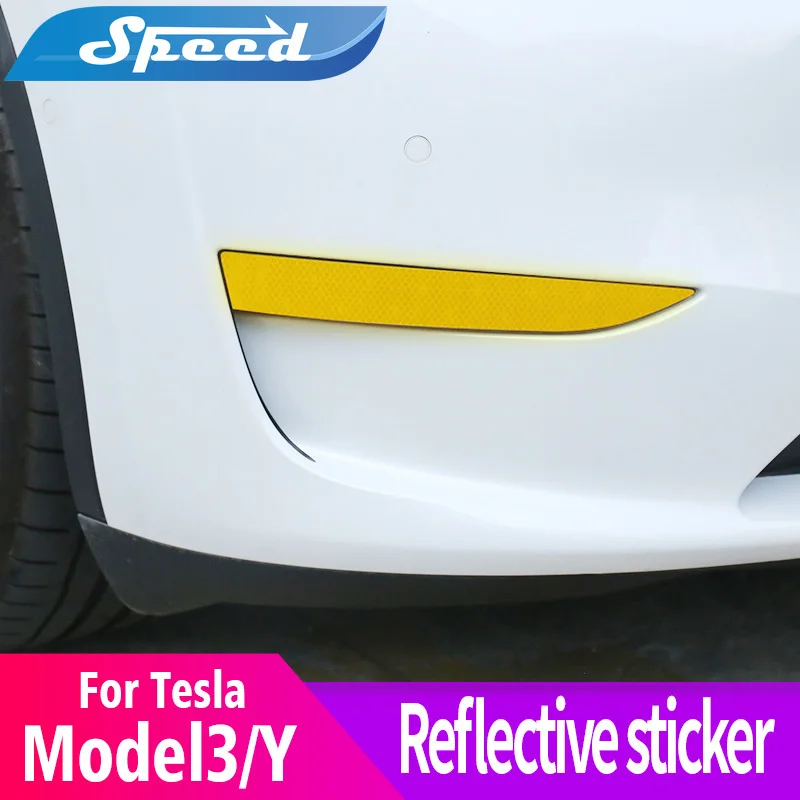 Car-Fog-lamp-reflective-sticker-For-Tesla-Model-3-Model-Y-night-Safety ...