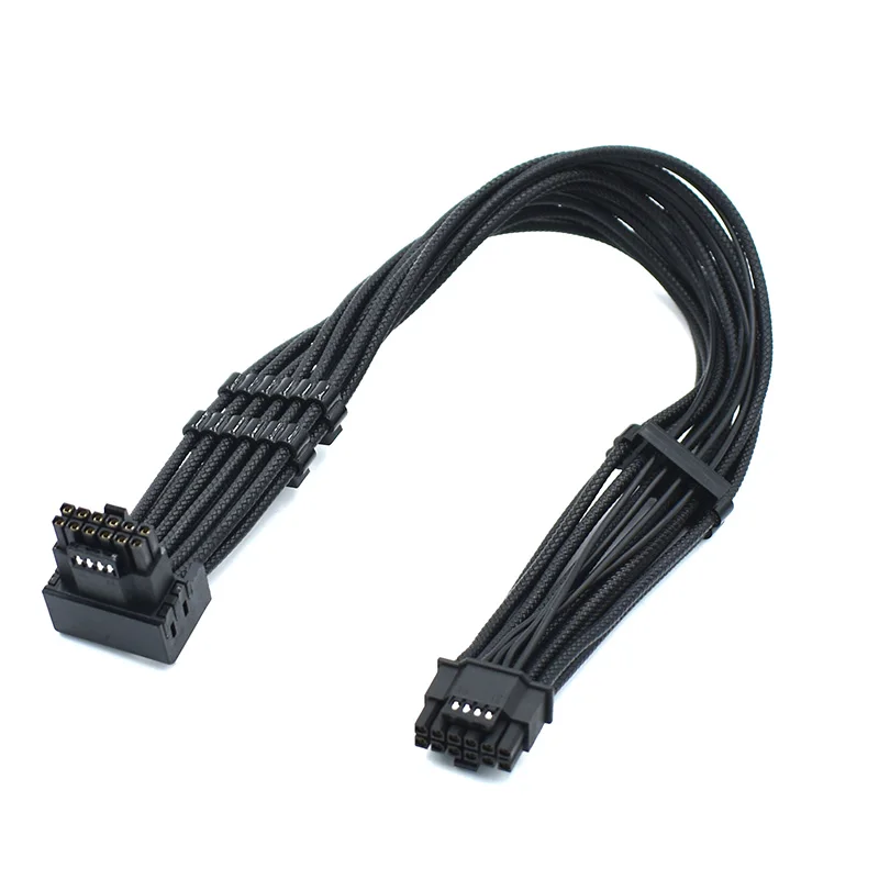 90 Degree 12VHPWR 16Pin(12+4) male to male Cables 16AWG with Braided ...