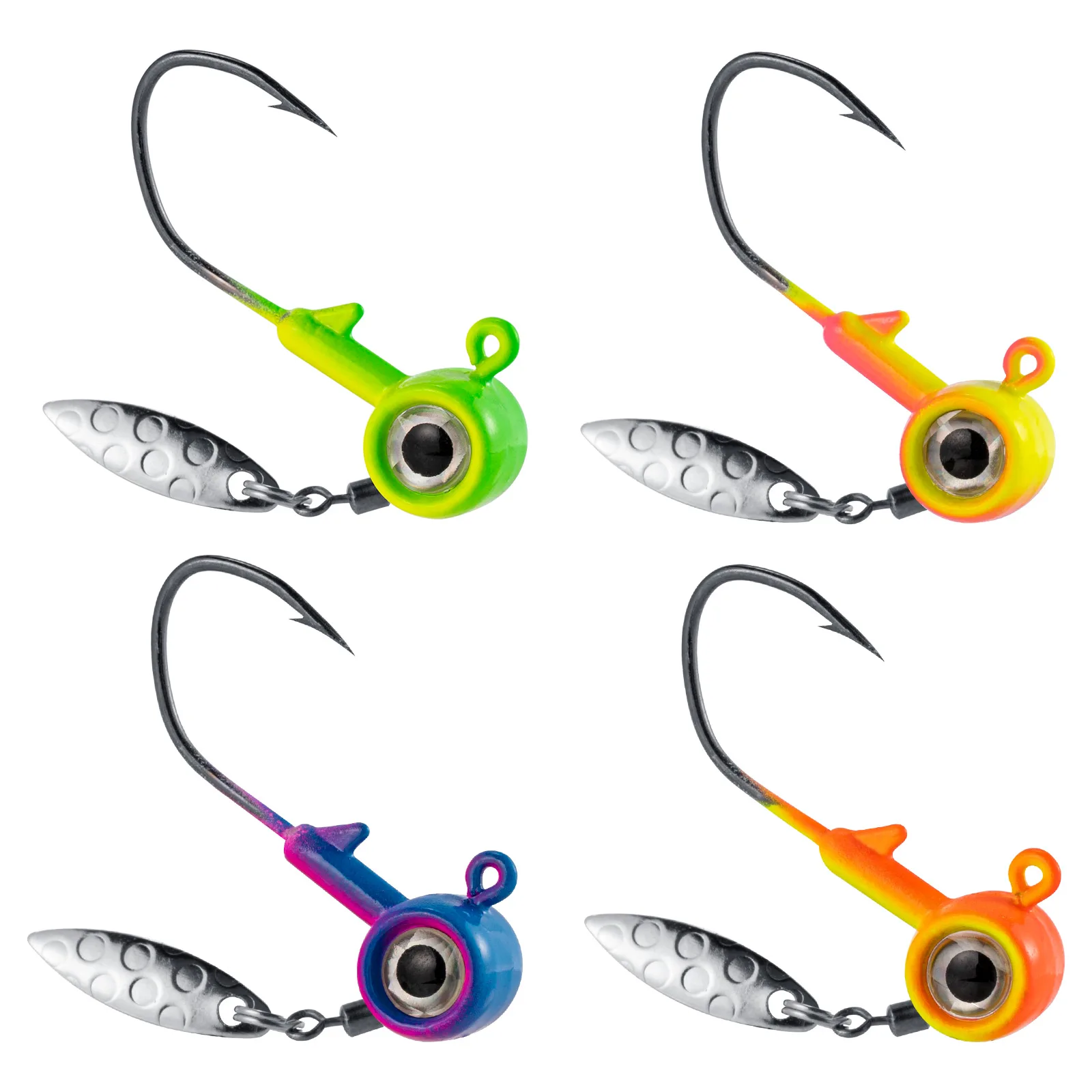 5/10pcs Underspin Jig Head Hook Fishing Jig with Spinner Blade Jig for ...