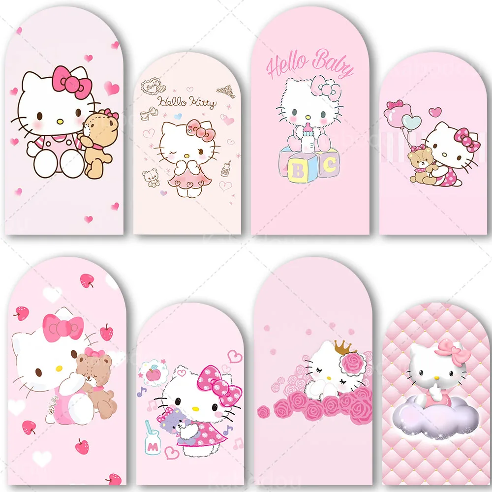 Hello-Kitty-Arch-Backdrop-For-Gifts-1st-Pink-Theme-Birthday-Party ...