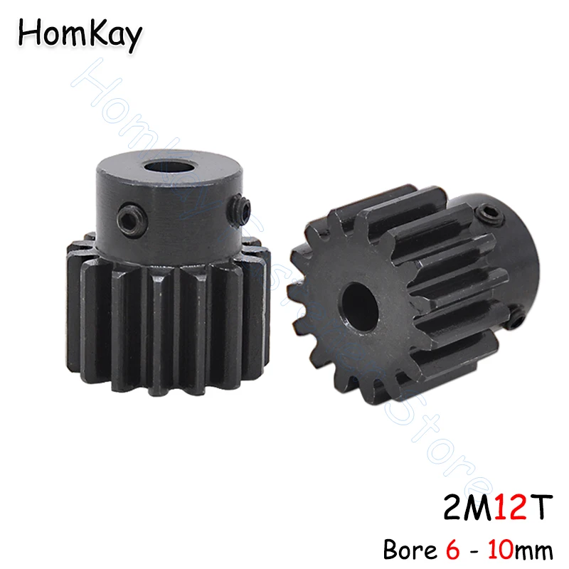 Mod-2-12T-Spur-Gear-Bore-6-8-10mm-45-Steel-Transmission-Gears-2-Module ...