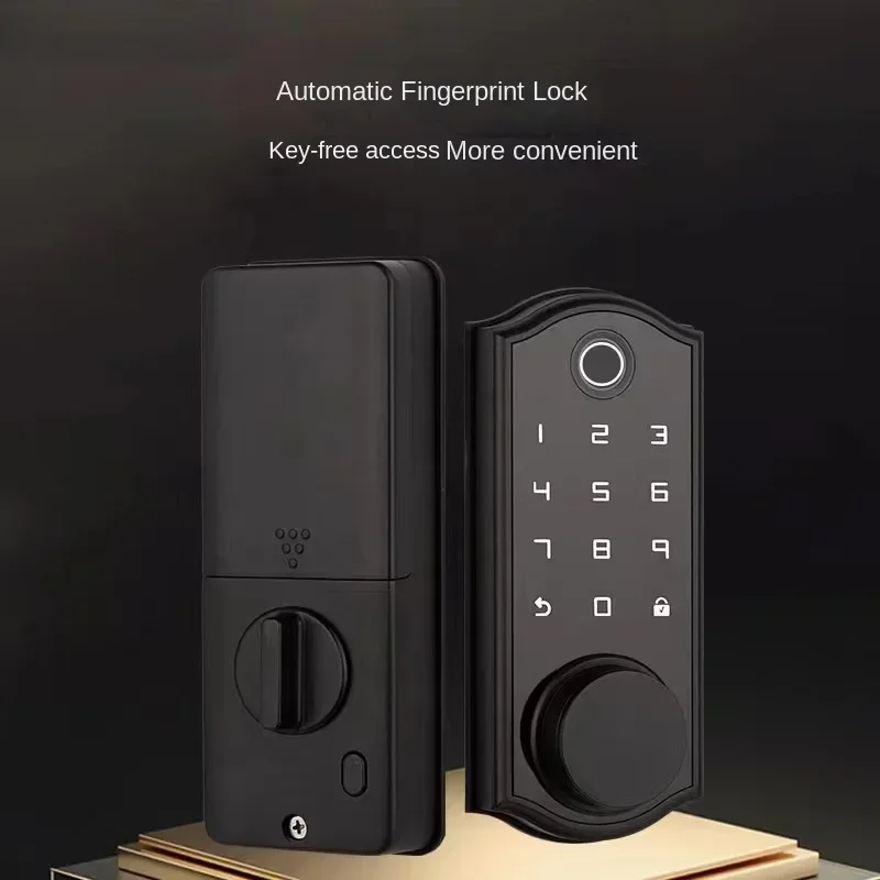 WiFi-wooden-door-electronic-lock-physical-button-password-blank-lock ...