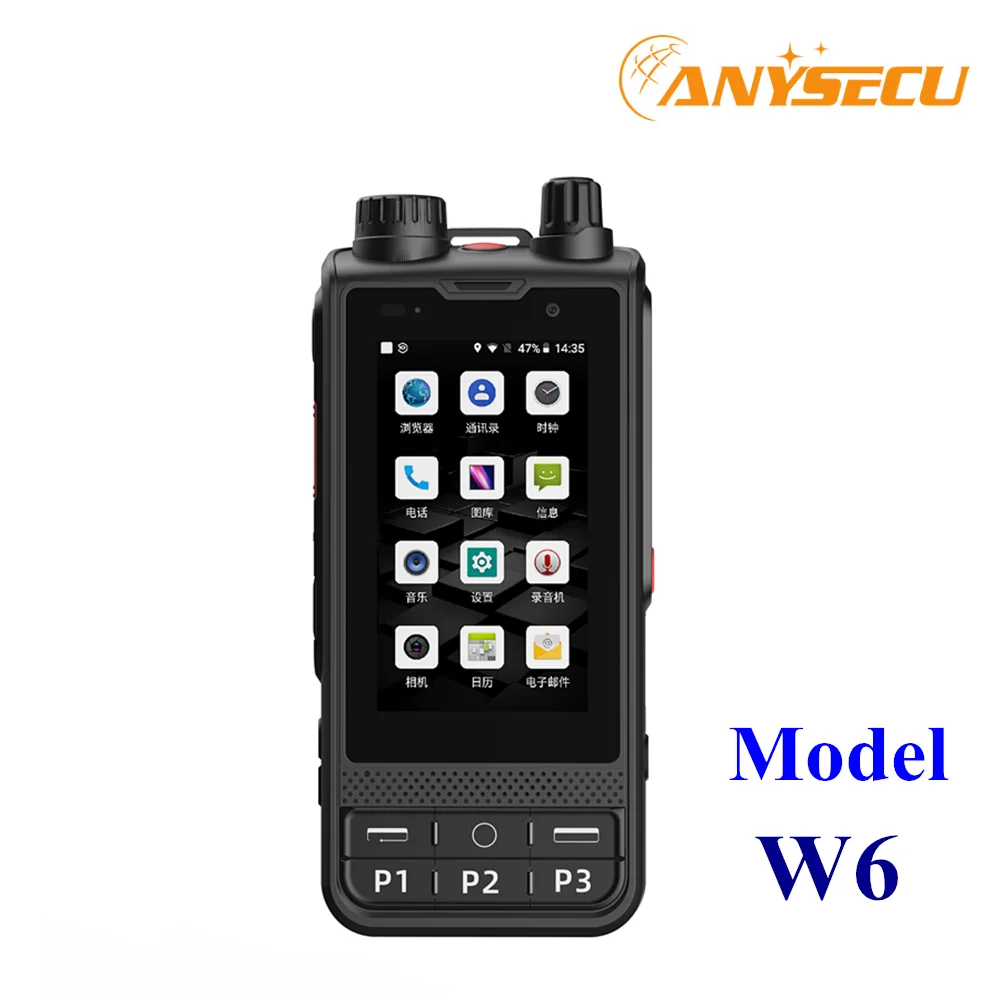 ANYSECU W6 4G Network Radio Android 8.1 Unlock LTE/WCDMA/GSM POC Radio 4200mAh Walkie Talkie ...