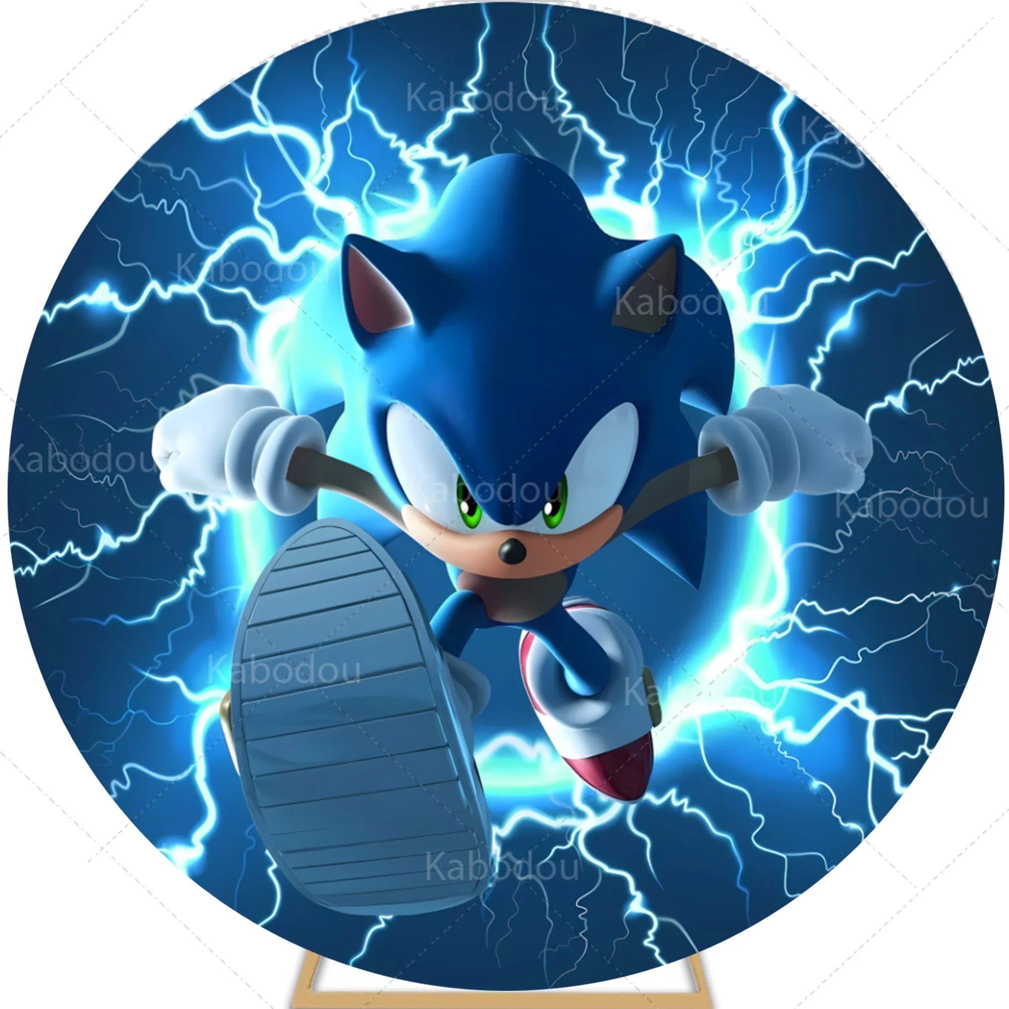 Fondo azul redondo de Sonic, decoración para fiesta de cumpleaños de ...