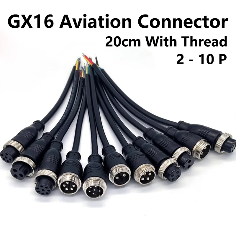 5/20PCS 2/3/4/5/6/8Pin GX16 Aviation Plug Socket Injection Molding Wire ...