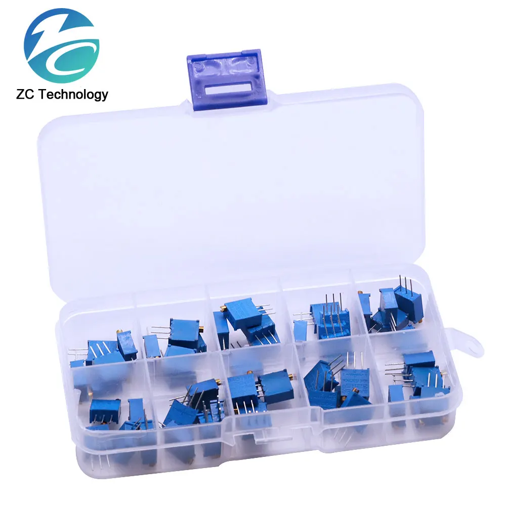 McIgIcM-50Pcs-Lot-3296W-Multiturn-Trimmer-Potentiometer-Kit-High ...
