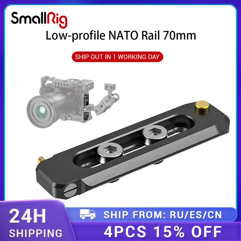 Smallrig Low-profile Nato Rail 70mm Long 6mm Thick Nato Rail With 1/4 ...