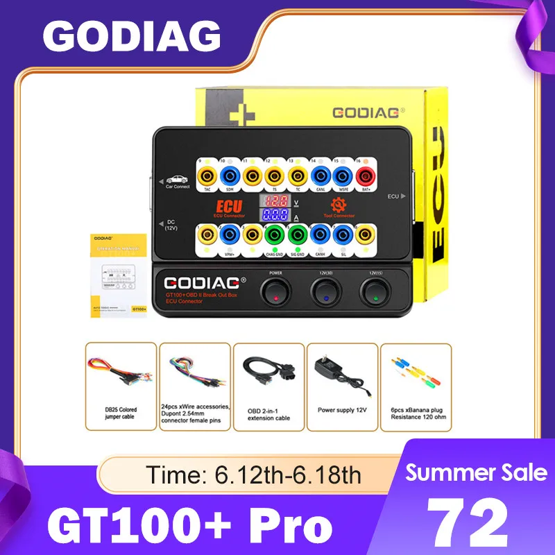 Godiag Gt100+ Gt100 Pro Obdii Breakout Box With Electronic Current ...