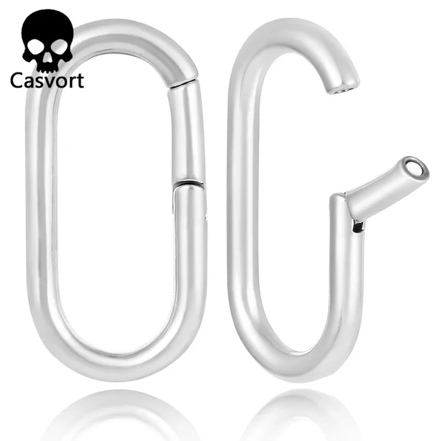 Casvort 2PCS 6g 4mm Minimalism Oval Ear Weights Hangers Chic Ear Gauges ...