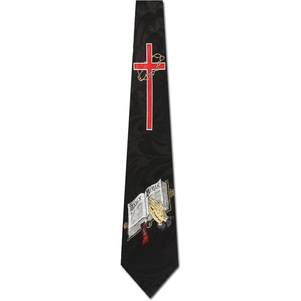 Prey Christian Religious Ties Mens Cross Necktie Christian Bible Tie ...