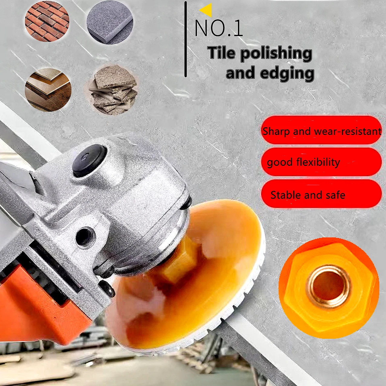 Ceramic Tile Trimming Polishing Disc M14 Angle Grinder Dry Polishing ...