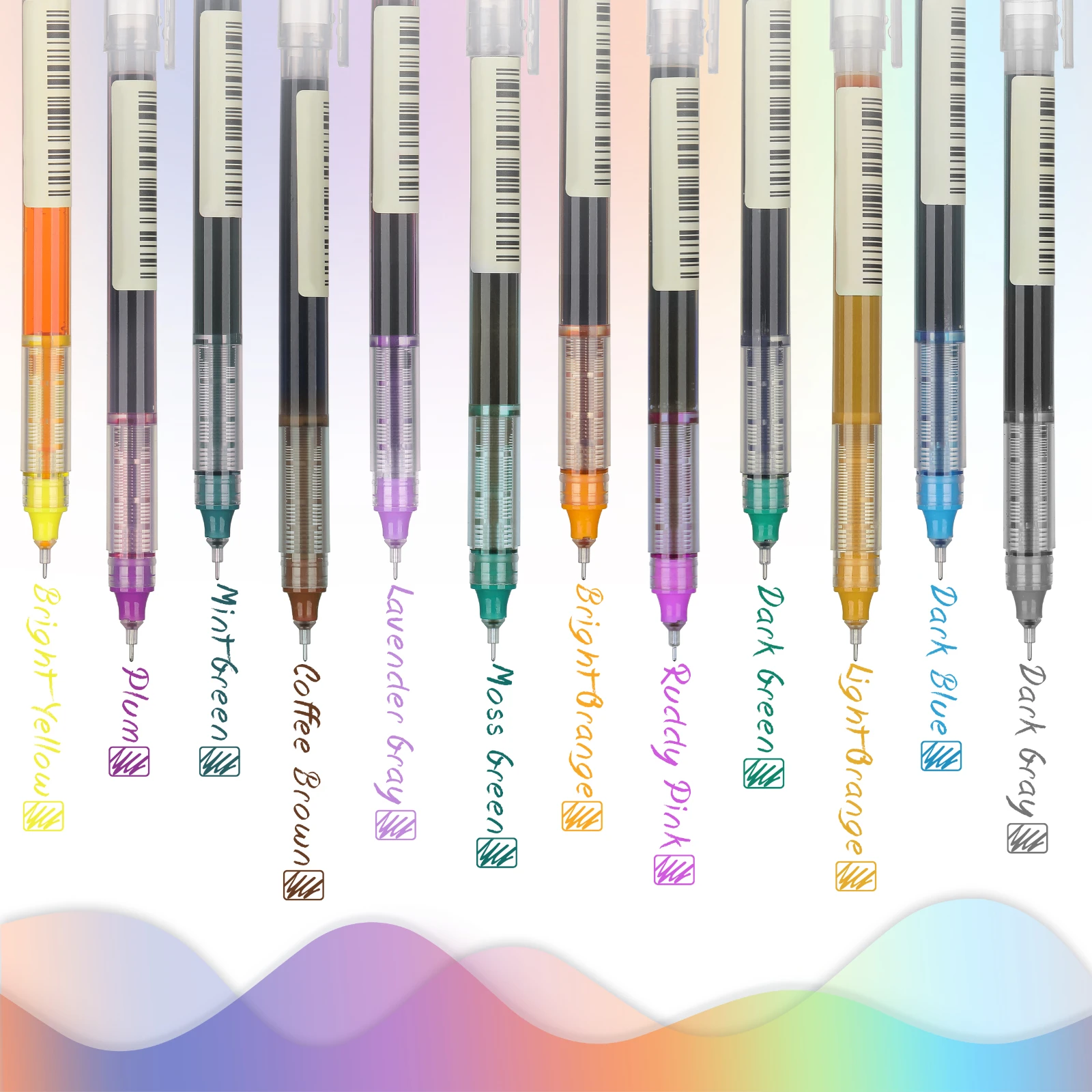 24 Colors/set Straight Liquid Gel Pen Stationery Supplies Office Gel ...