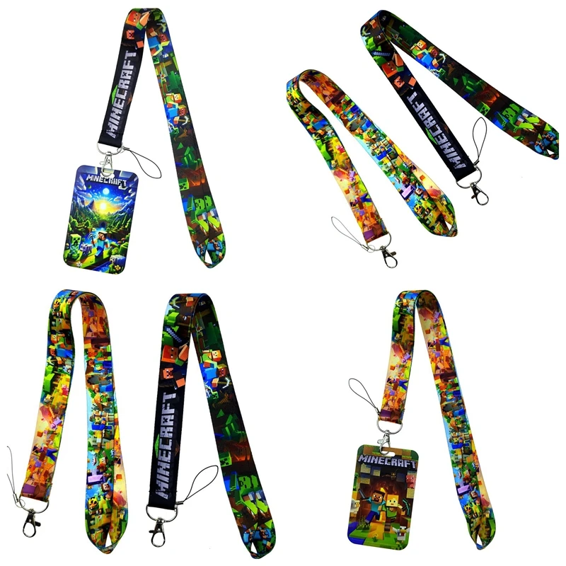 Game Minecrafte Character Lanyard for Keys Neck Strap ID Card Badge ...