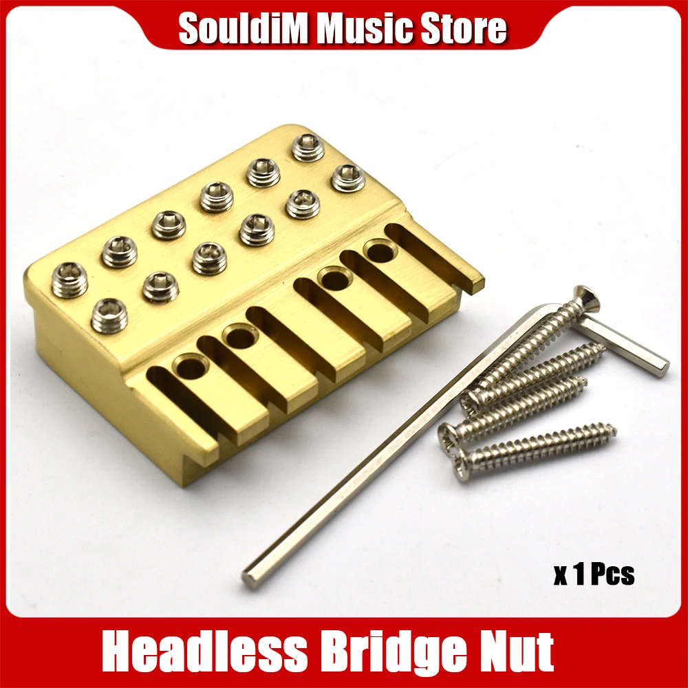 Brass-Headless-Guitar-String-Fixed-Bridge-Nut-6-String-Nut-Black-for ...