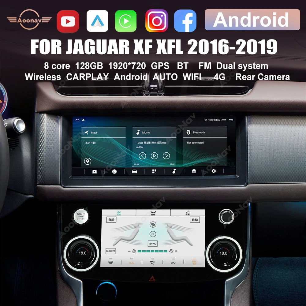 128GB-Android-Car-Radio-For-Jaguar-XF-XFL-2016-2019-car-multimedia ...