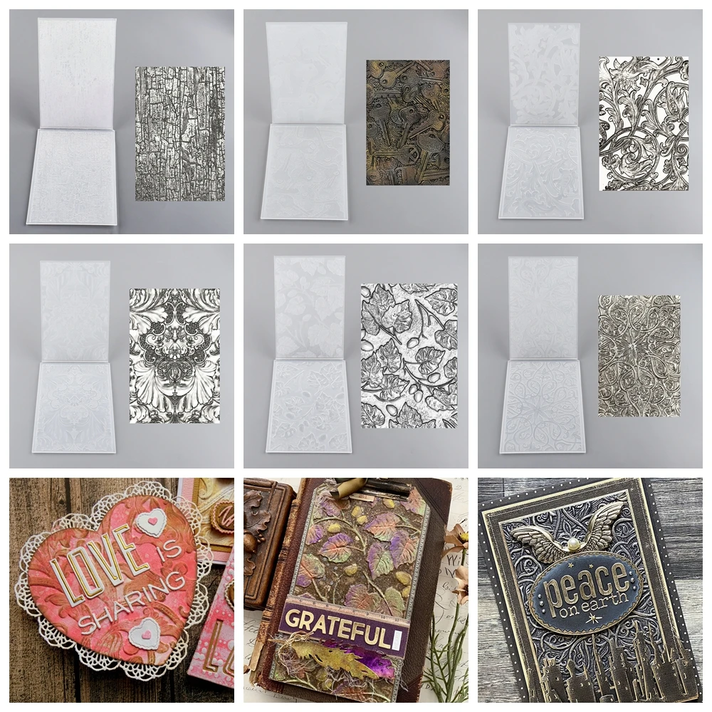 Carpeta-con-relieve-3D-para-manualidades-carpeta-con-patr-n-de-ramas-y ...