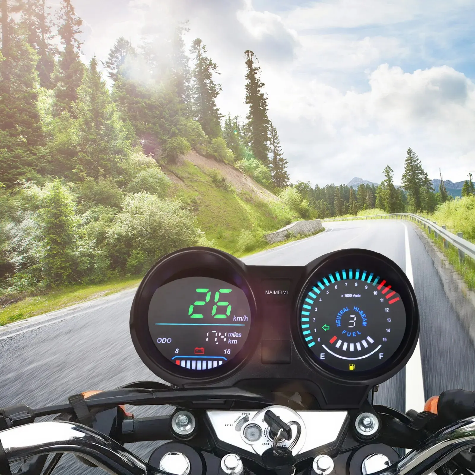 LED-Digital-Dashboard-Motorcycle-Speedometer-For-CG125-RPM-Meter-Moto ...