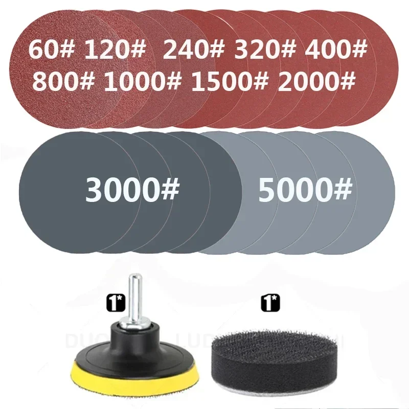 30-15PCS-Sanding-Discs-Set-Polish-Wheel-Kits-Hook-and-Loop-Sandpaper ...