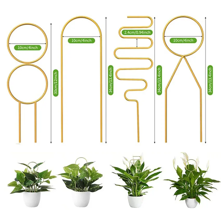 Gold-Trellis-for-Climbing-Plants-Indoor-4-Pcs-Small-Metal-Trellis-Mini ...