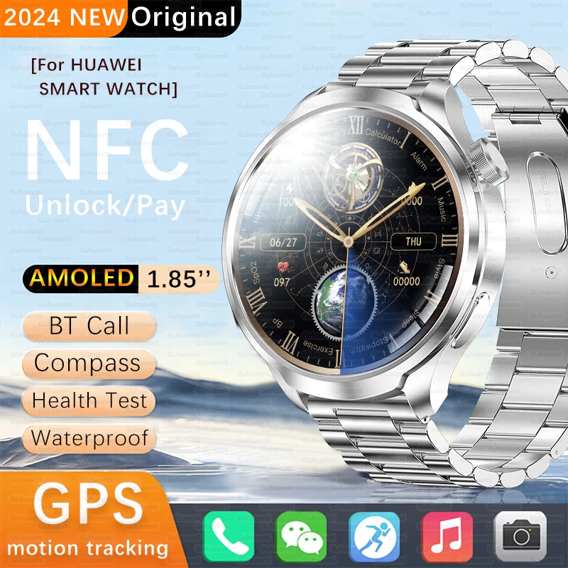 Original-For-Huawei-Xiaomi-NFC-Smart-Watch-Men-GPS-Tracking-AMOLED-HD ...